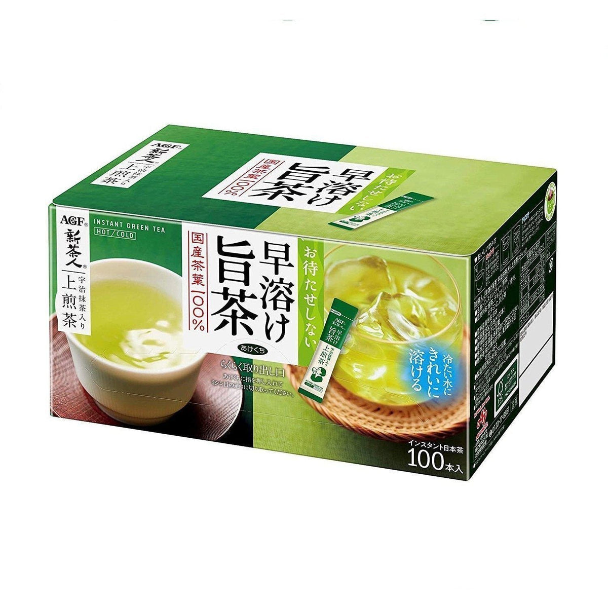 AGF Shin-Chajin Uji Matcha with Sencha Green Tea Powder 100 Sticks ...