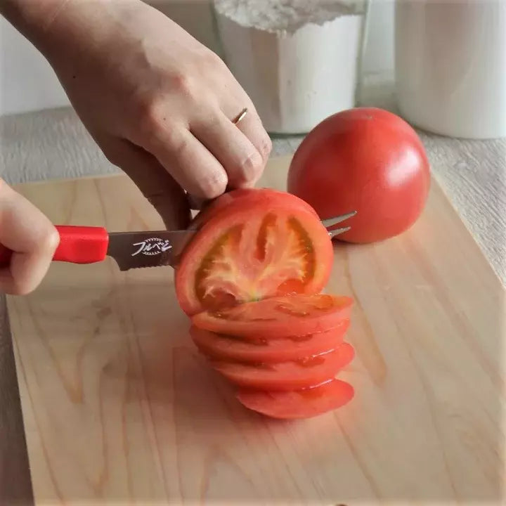 Shimomura Curved Serrated Bar Knife Tomato & Cheese Pronged Knife 230m ...