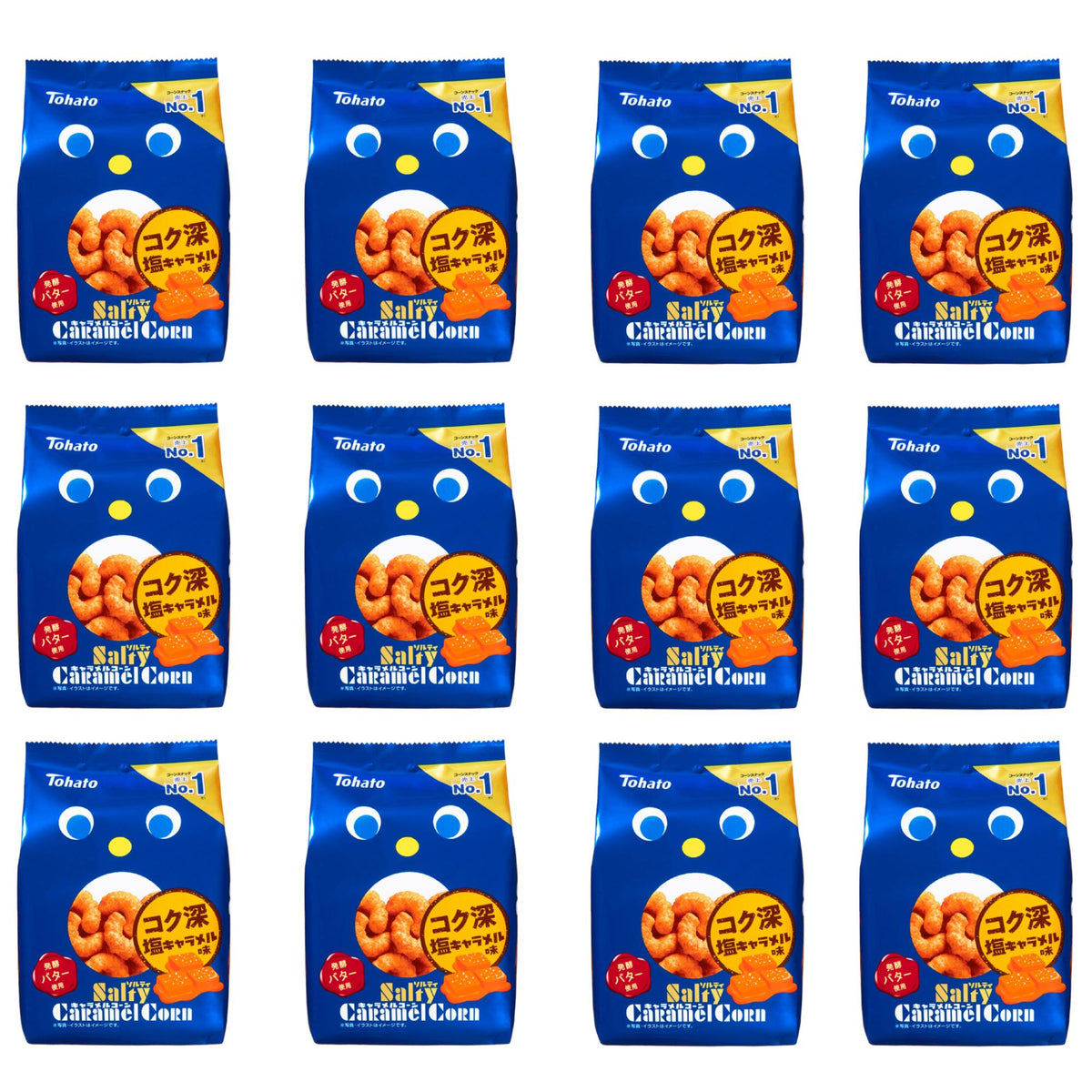 Tohato Salty Caramel Corn Salted Butter Caramel Corn Puffs 67g (Box of